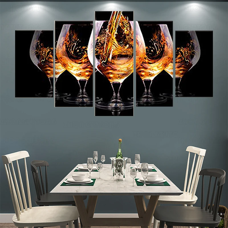 Abstract Wine Glass Painting