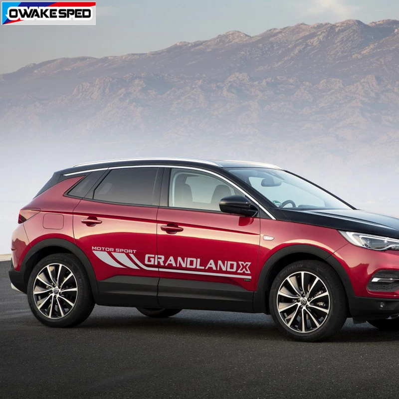 2pcs-Motorsport-Stripes-Car-Door-Side-Decor-Sticker-For-Opel-Grandland ...