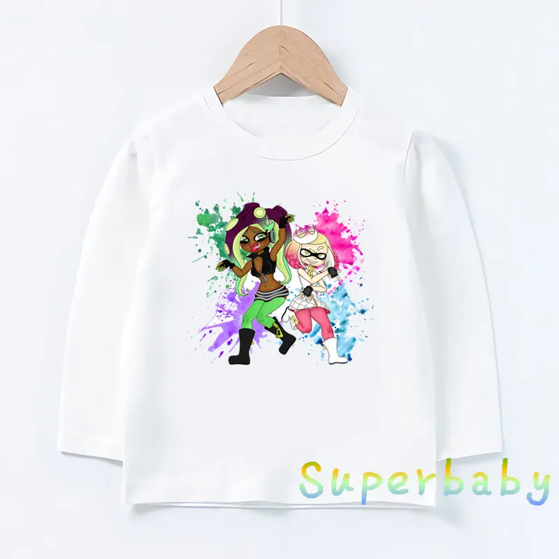 Crianças Splatoon Inkling Imprimir T shirt Bebê Meninos Meninas Cartoon ...