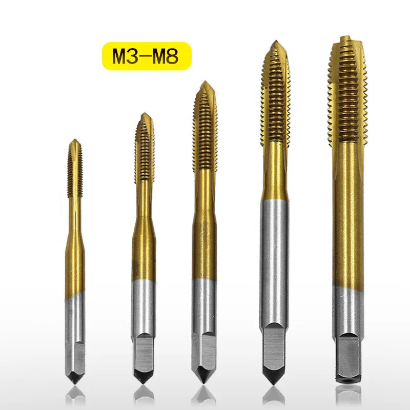 1Pcs-5Pcs-Titanium-Coated-Thread-Tap-Drill-Metric-Hss-Spiral-Fluted ...