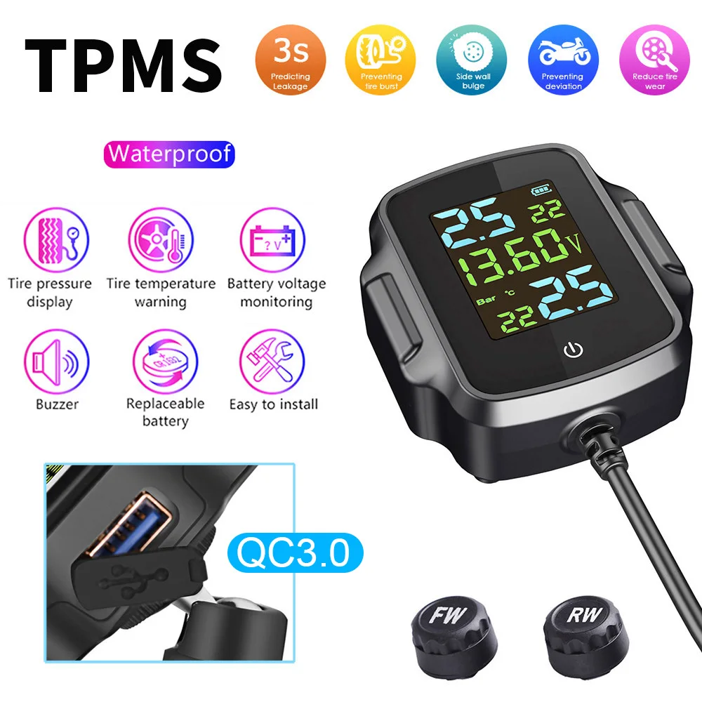 External-Motorcycle-TPMS-Tire-Pressure-Monitoring-System-Big-Wireless ...