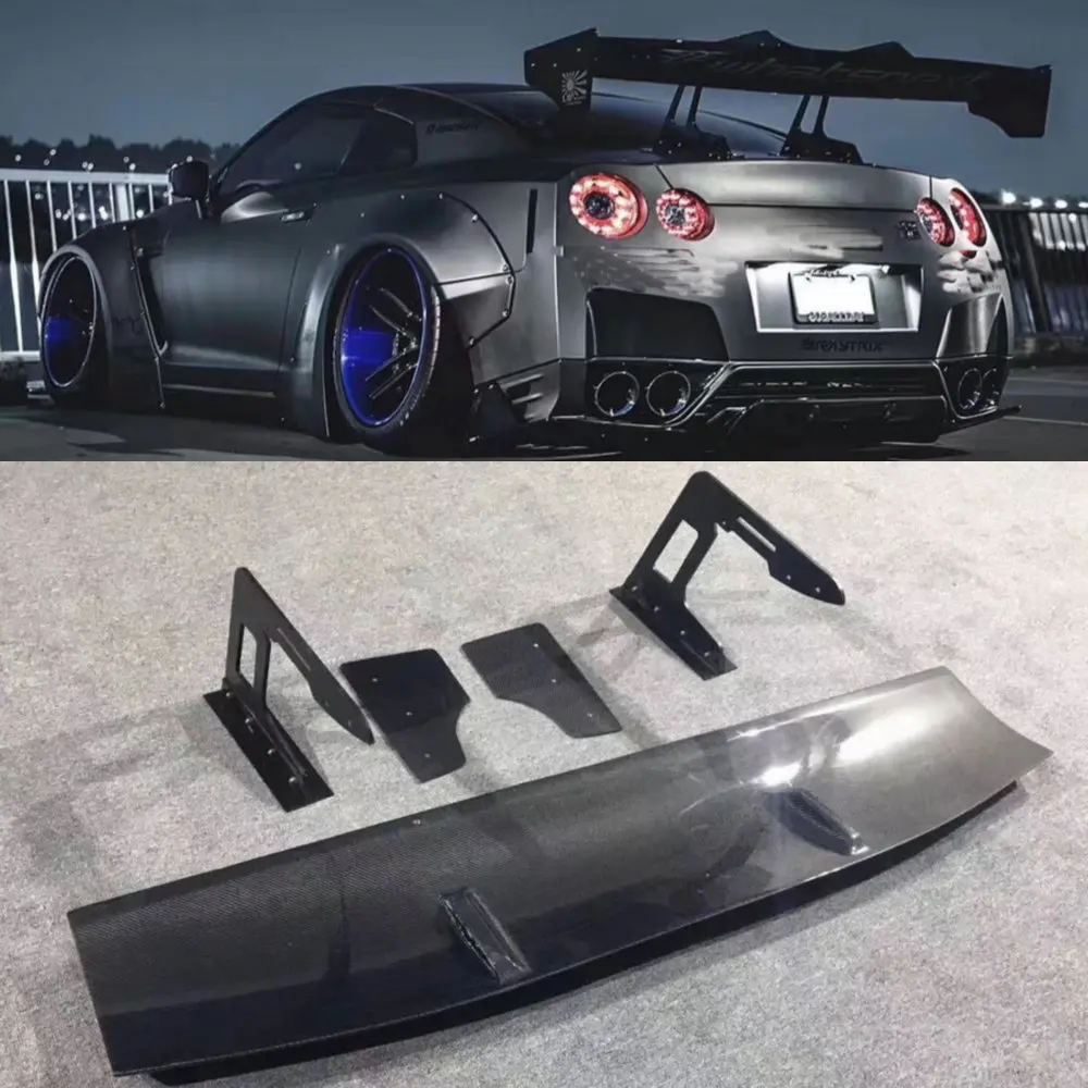 GTR35-R35-rear-spoiler-V-to-LB-auto-car-carbon-fiber-rear-lip-spoilers ...