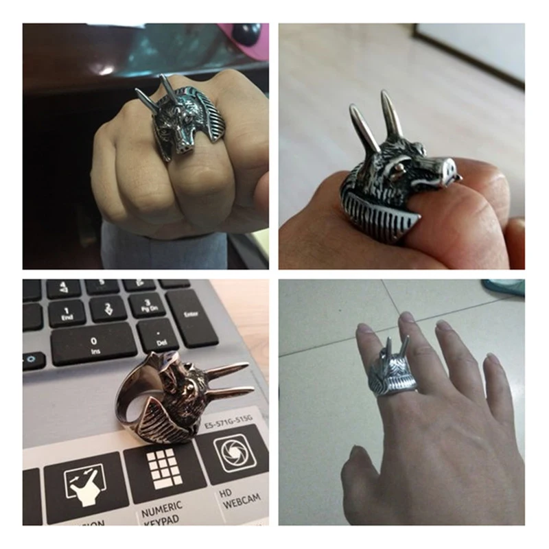 Titanium Steel Personal Wolf Head Self Defense Ring Spike Unisex Punk ...