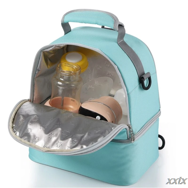 Double Layer Breast Milk Cooler Bag Moistureproof Backpack with Ice ...