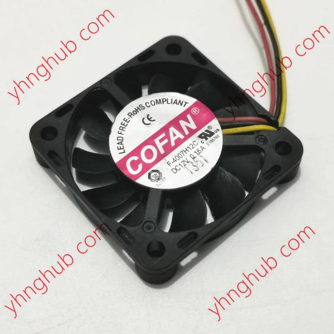 COFAN F 4007H12C DC 12V 0.16A 40x40x7mm 3 Wire Server Cooling Fan|Fans ...