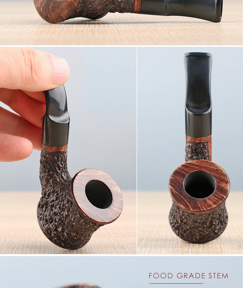 Pipe,Tuyau de fumée en bois de bruyère,conception à tige coudée pour ...