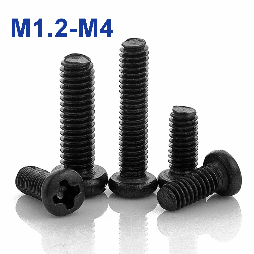 VIS,M1-3mm x100pcs--100 pièces-lot vis à tête cylindrique encastrée en croix M1 M1.2 M1.4 M1.6 ...