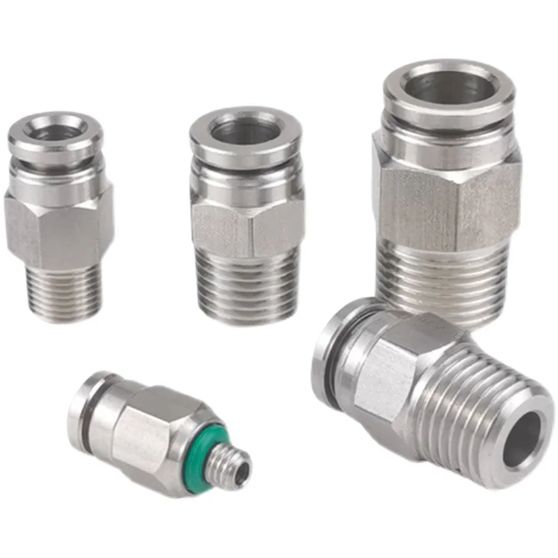 304 스테인레스 스틸 금속 공압 퀵 커넥터, PC/PCF/PL/PLF/SL/PB/PX/PH/PD 4mm 6mm 8mm 스레드 1/8 1/4 3/8 호스 피팅|공압부품 ...