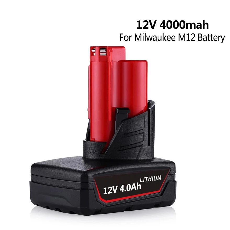 New 4000mah 12v Power Tool Li-ion Battery For Milwaukee M12 C12 Xc 48 ...