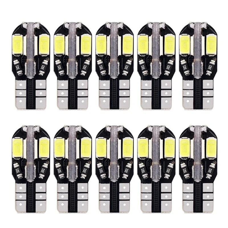 10 piezas sin errores T10 blanco 5730 8SMD LED 12V Luz de cuña lateral del coche T10 Led ...