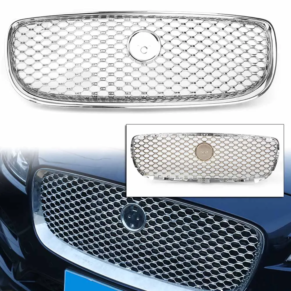 Car Chrome Abs Front Bumper Upper Grille For Jaguar Xe 2015 2016 2017 ...