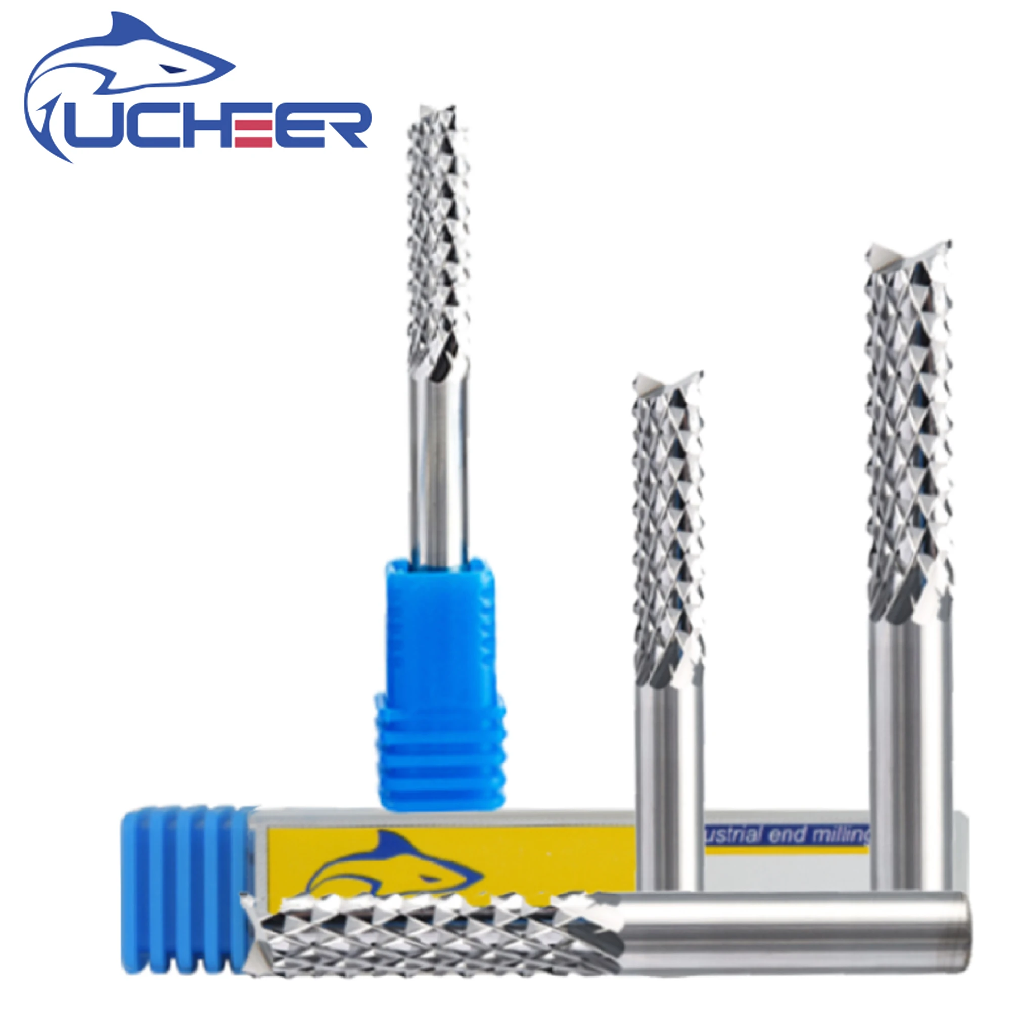 Ucheer 3.175/4/6mm Carbide Tungsten Pcb Corn Teeth Cutter Milling Bits ...