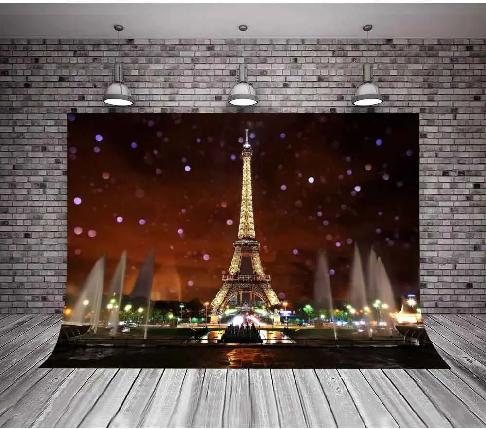 Eiffel-Tower-Photography-Backdrop-For-Party-Night-Scene-Romantic ...