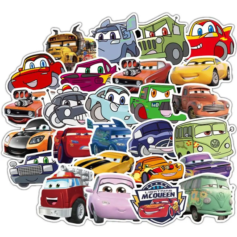 10/50Pcs Disney Lightning McQueen Stickers Pixar Cars Waterproof Laptop ...