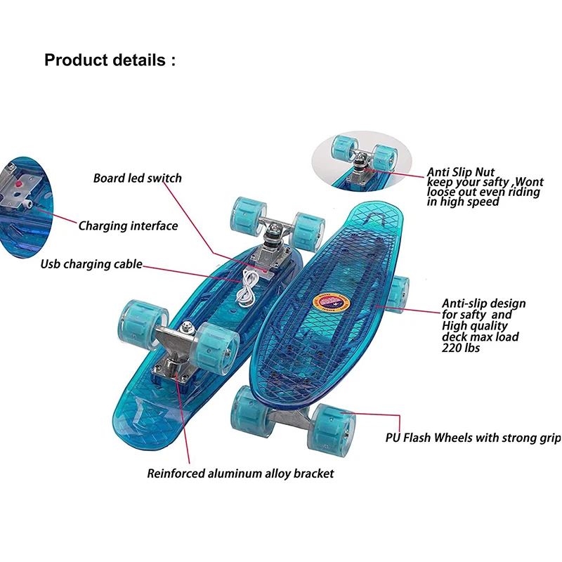 Penny Board Wheels Clear