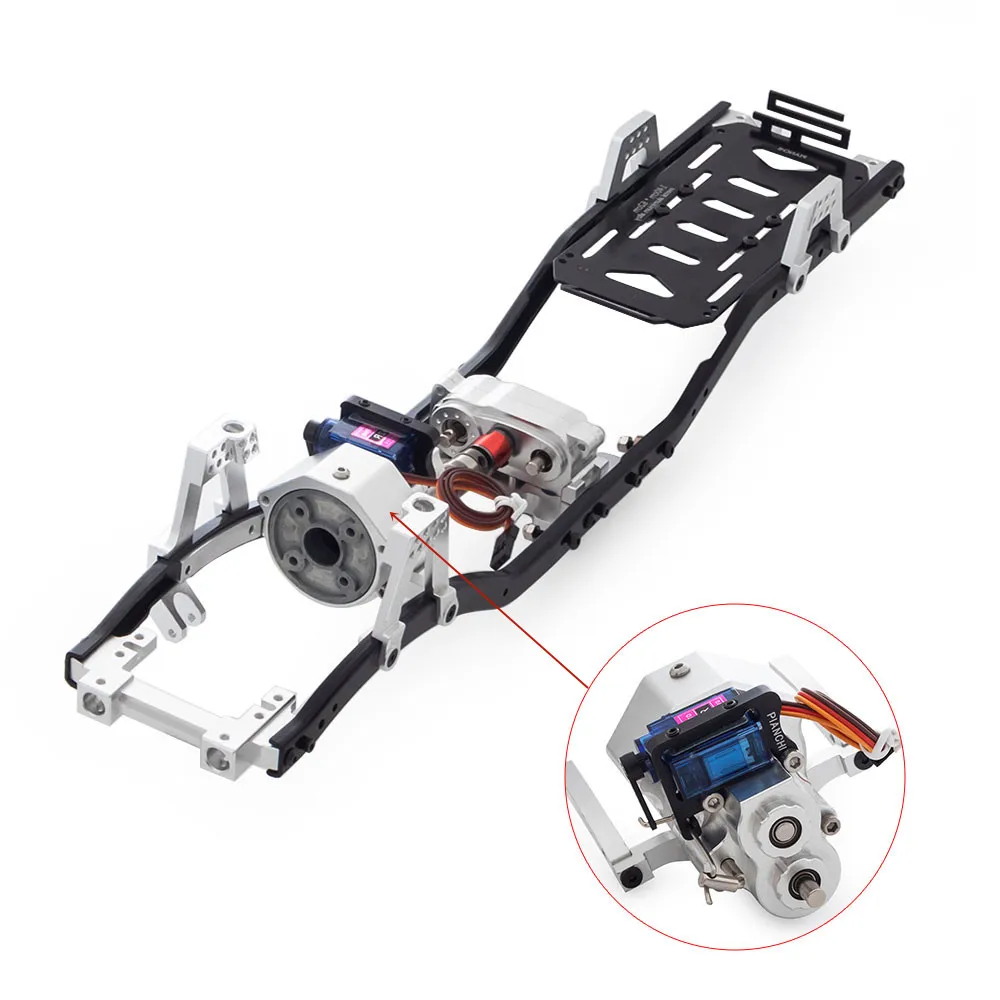 313mm Wheelbase Metal Chassis Frame Kit With Prefixal Double Speed Gearbox for 1/10 RC Crawler ...