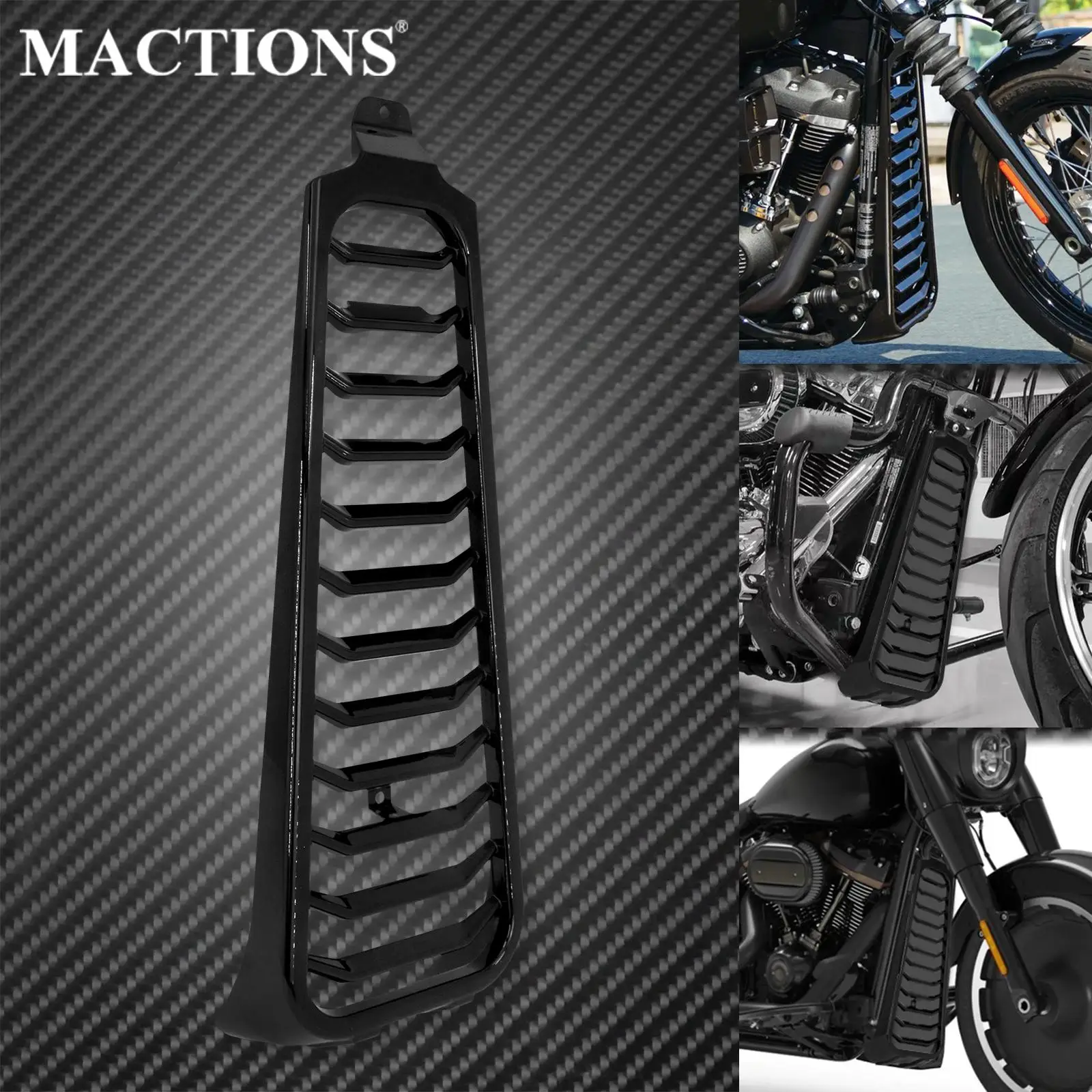 Motorcycle Front Chin Fairing Spoiler Frame Cover Gloss Black For ...