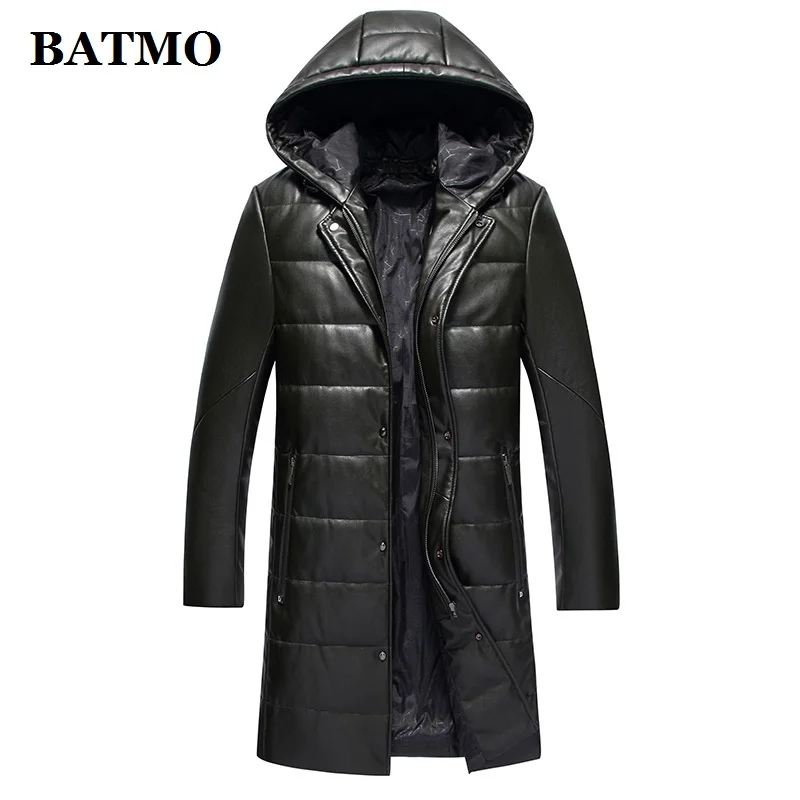 BATMO chaquetas de piel auténtica para hombre, chaquetas con capucha de ...