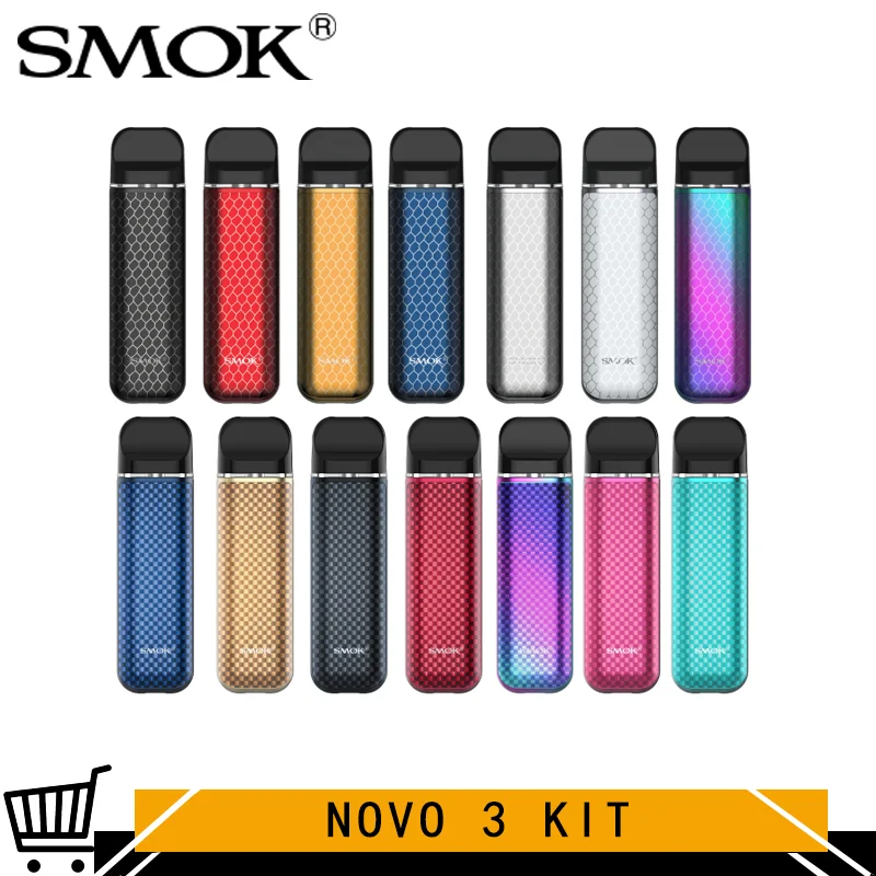 Original Smok Novo 3 Kit Vape 25w 800mah Battery 1.7ml Pod Cartridge 0 ...