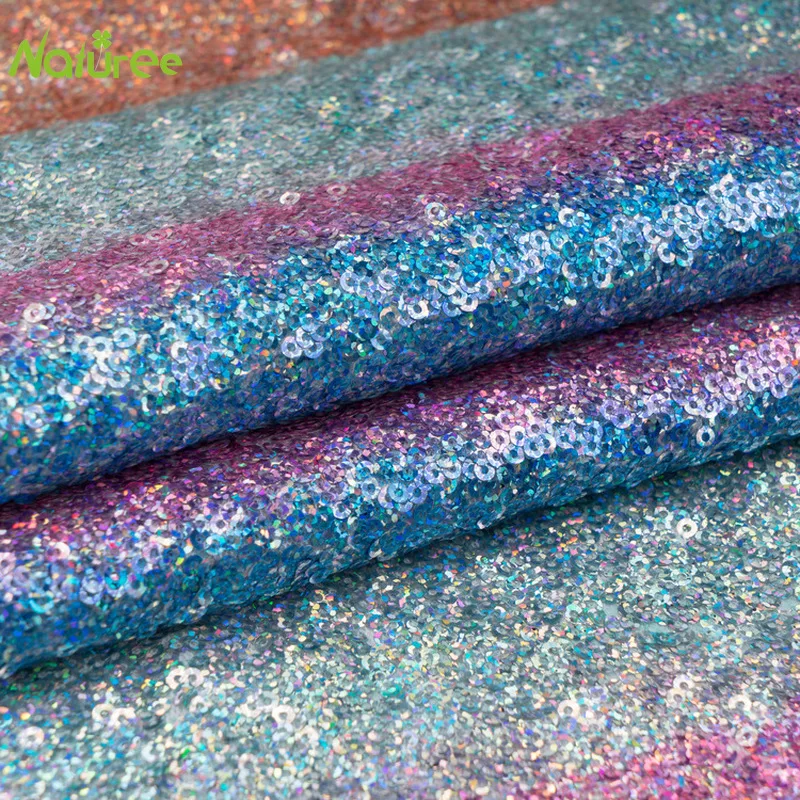 50cm*130cm Rainbow Multi color Sequin Fabric Fashion Dress Stage ...