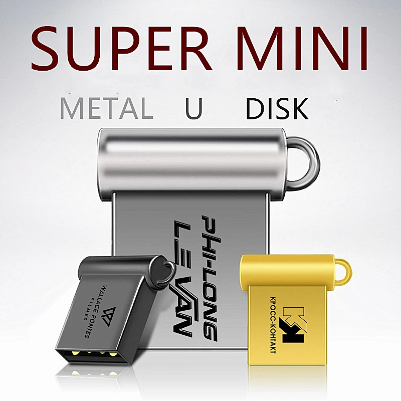Hot Sale Super Mini Metal USB Custom LOGO Flash Drive Tiny Pendant U ...