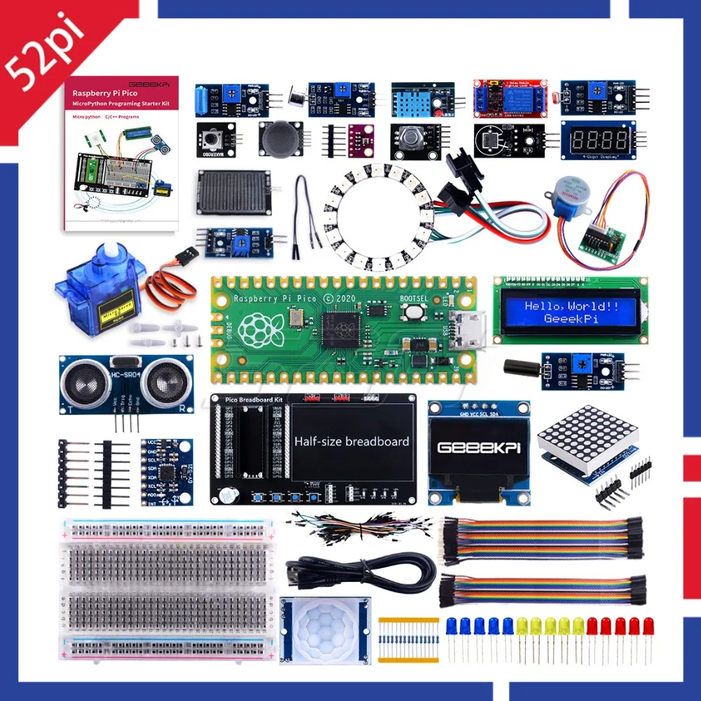 Raspberry-Pi-Pico-Advanced-Kit-Half-Sized-Breadboard-Jumper-Wire ...
