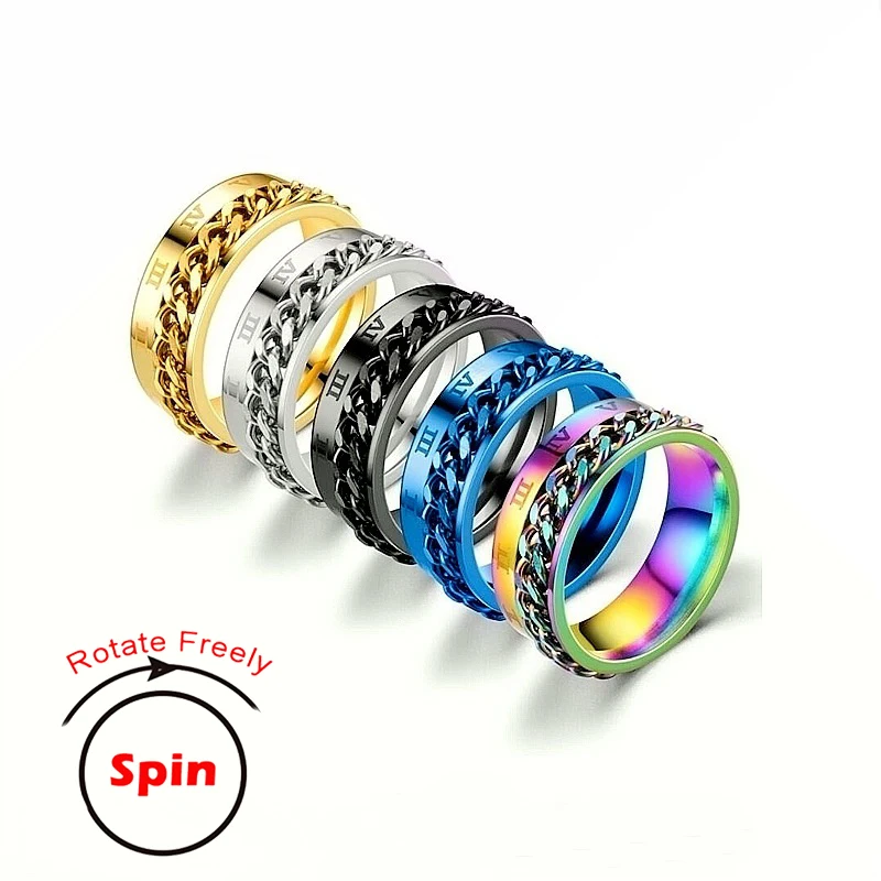 8mm-Stainless-Steel-Anxiety-Rings-Fidget-Spinner-Ring-For-Women-Men ...