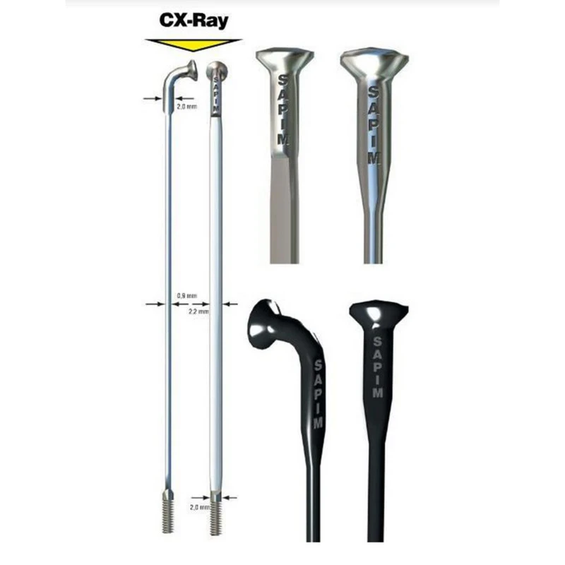 Sapim Cx-ray Spokes Black Bladed Aero Spoke J-bend / Straight Pull For ...