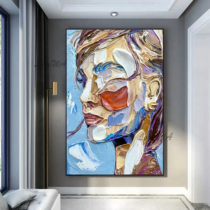 Oil Painting 3D Abstract Face Painting Abstract Faceless Portrait No ...