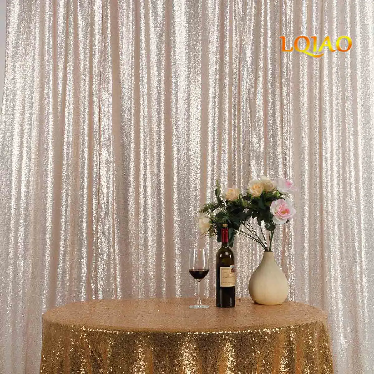 2020 New 2ft/3ft Champagne Gold Sequin Photo Backdrop Photography ...