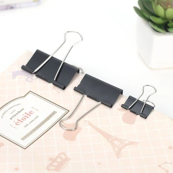 10PCS Metal Paper Clip 19 25 32 41 51mm Foldback Metal Binder Clips ...