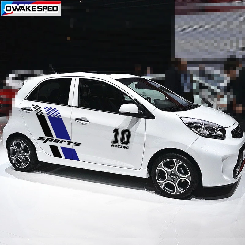 For-KIA-Picanto-Morning-Car-Door-Side-Stickers-Racing-Sport-Lattices ...