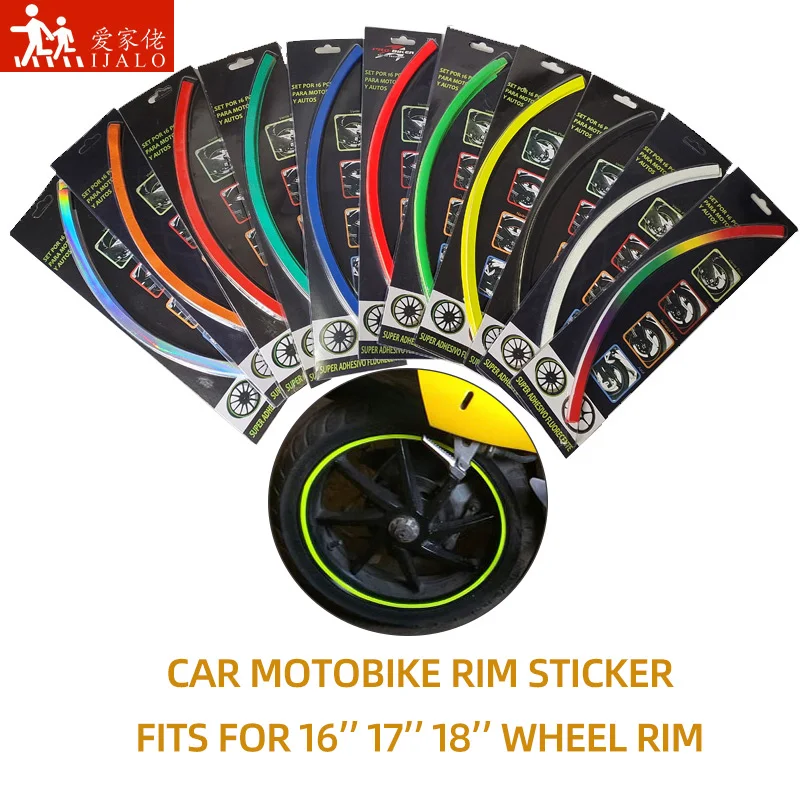 16 17 18inches Wheel Hub Rim Reflective Sticker Auto Car Rim Decal