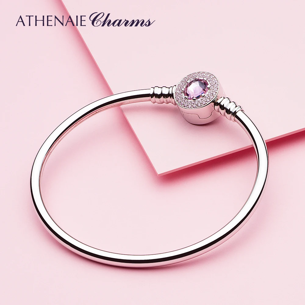 ATHENAIE-925-Sterling-Silver-Pave-Pink-CZ-and-Enamel-Clasp-Basic-Charms ...