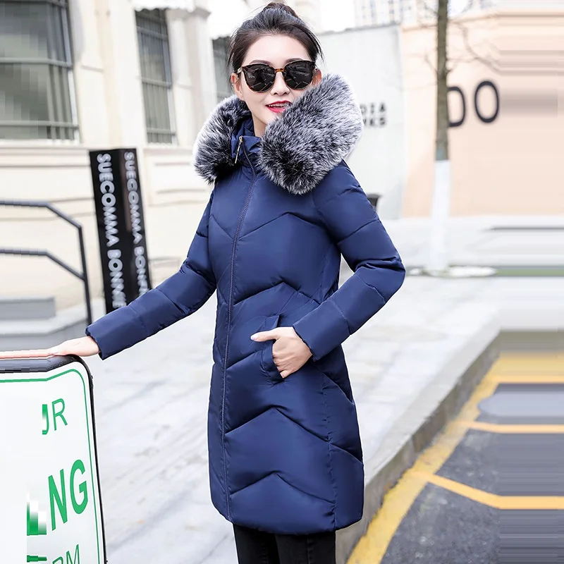 Women Winter Jacket Hooded Coat Women Plus Size 7XL Big Fur Collar Warm Parkas Padded Female ...