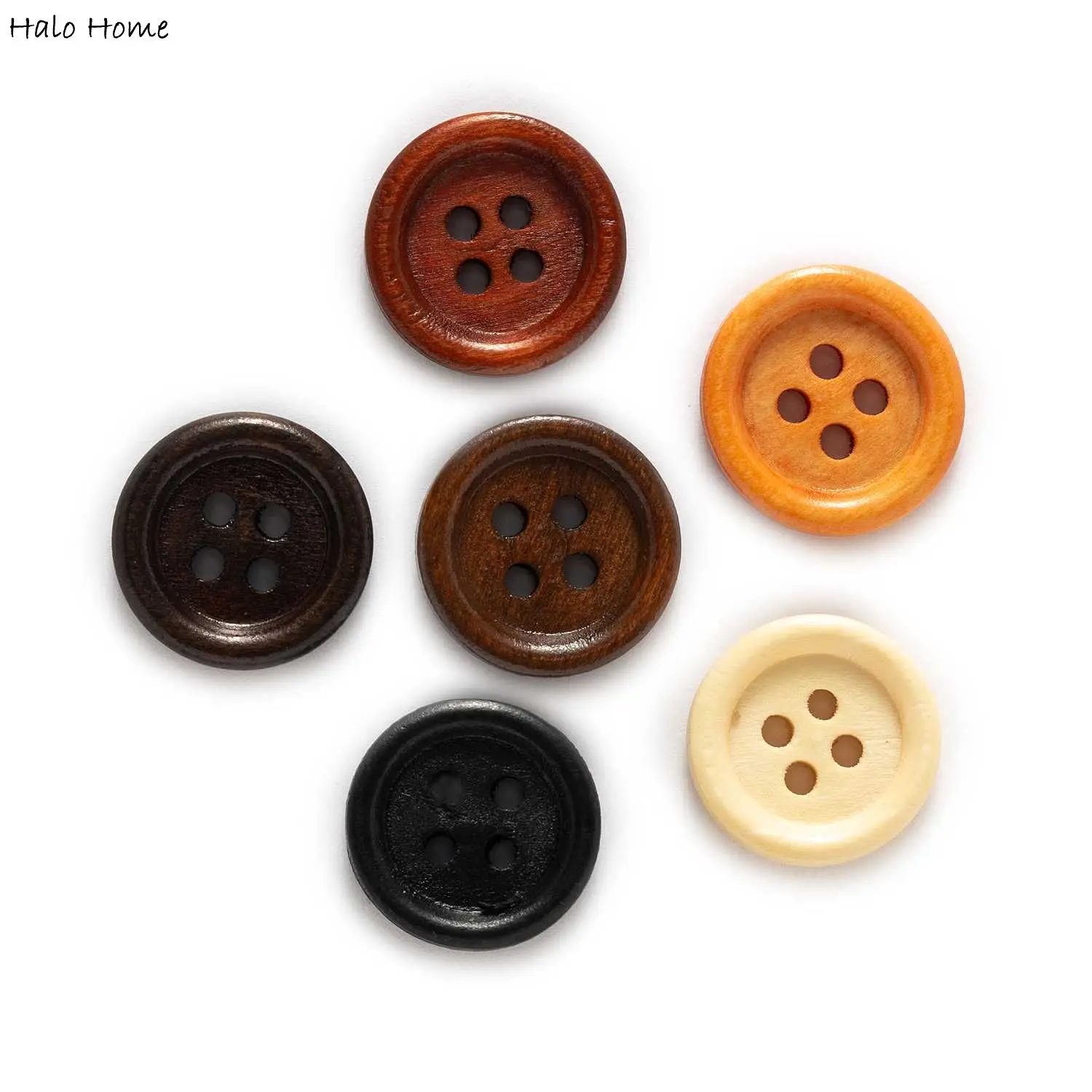 Wooden Buttons Crafted 13mm | Wooden Buttons Coat | Buttons Needlework ...