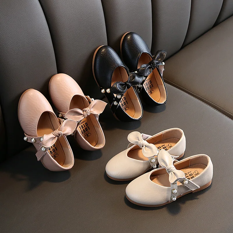 Kids Children School Shoes For Girls Princess Black Autumn Chaussure ...