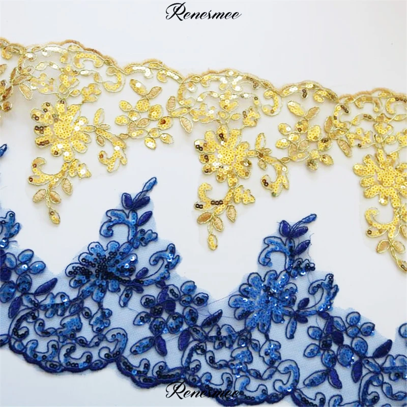 Black Embroidery Sequins | Lace Sewing Embroidery | Gold Sequin Lace ...