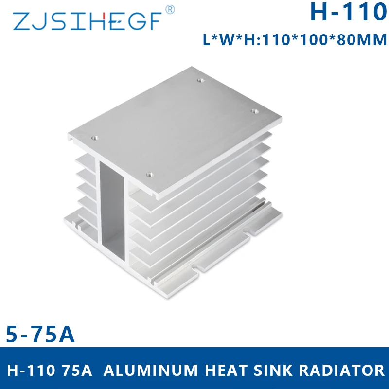 H 110 L*W*H:110*80*80mm Solid State Relay SSR radiator Heat Dissipator ...