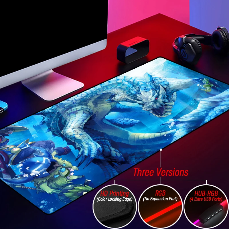 Illuminate Monster Hunter World Mouse Pad 4 In 1 USB Gaming Hub RGB MHW ...