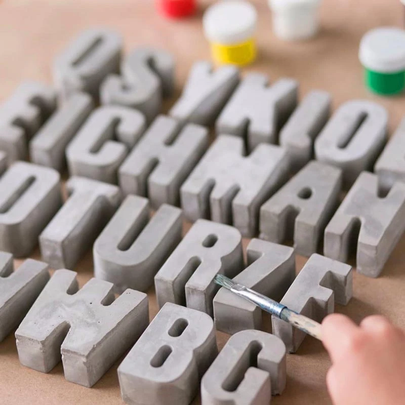 Alphabet Decorative Concrete Molds Silicone Plaster Mold 3d Capital ...