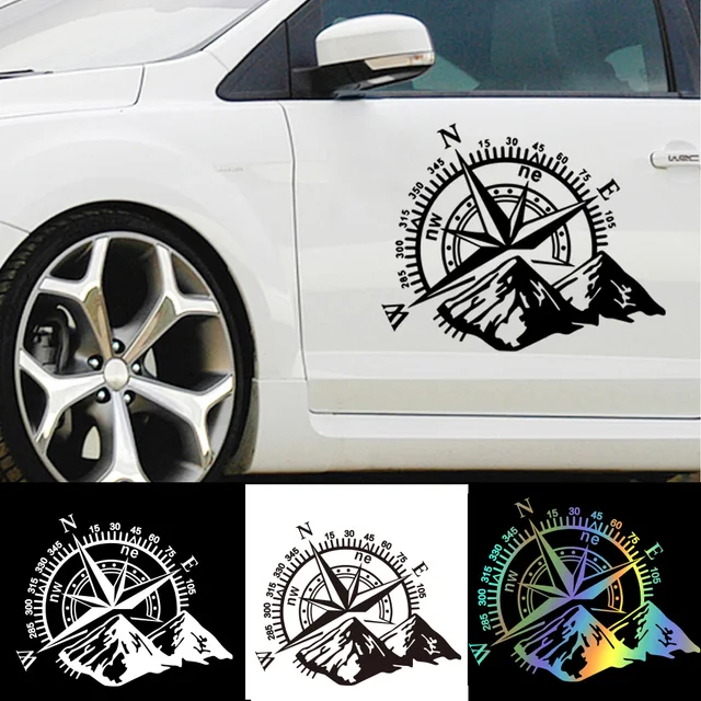 Hot Sale Mountain Compass Car Sticker Funny Vinyl Wrap Car-Styling ...