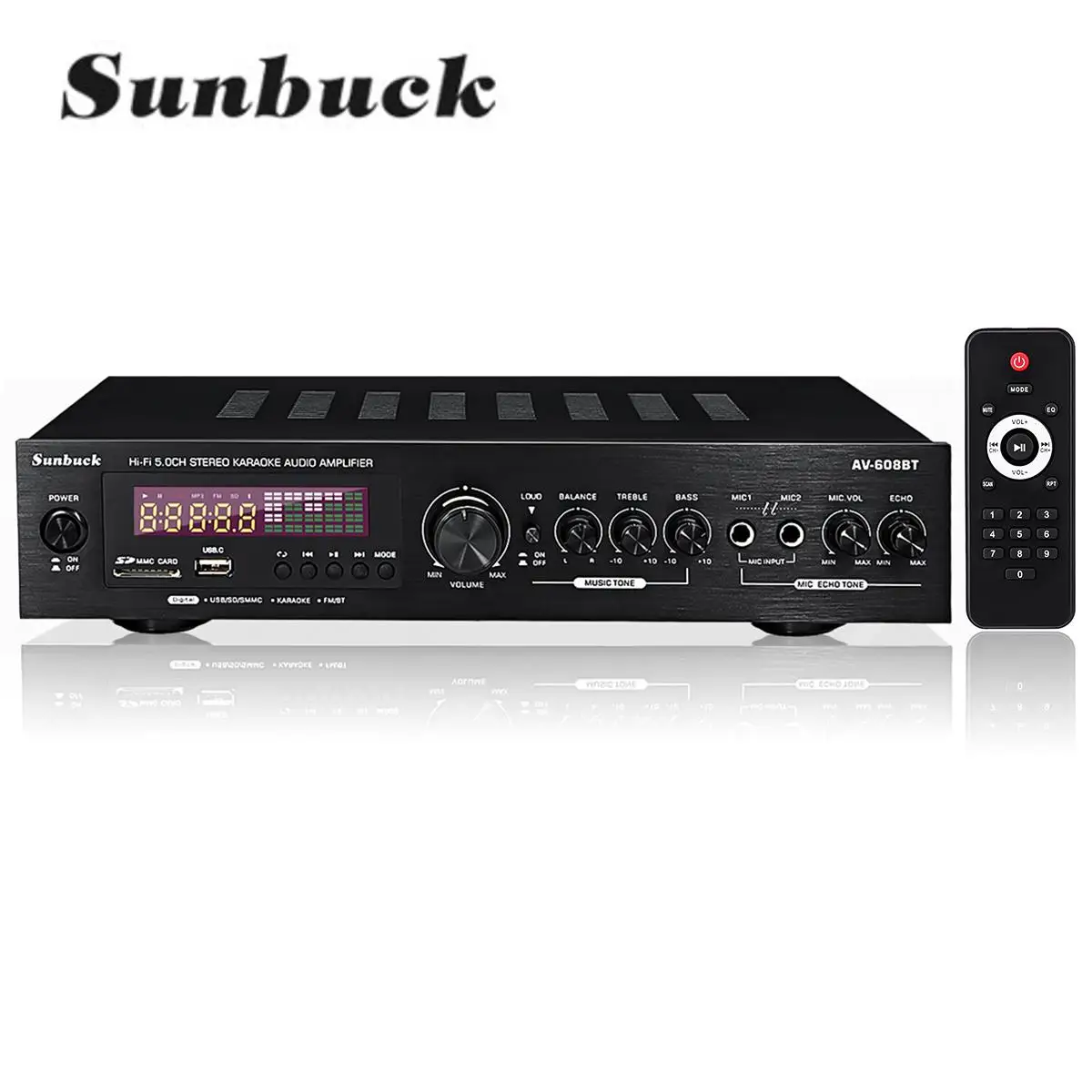 Sunbuck 2000w 220v 110v Bluetooth5.0 Audio Power Amplifier Home Theater ...