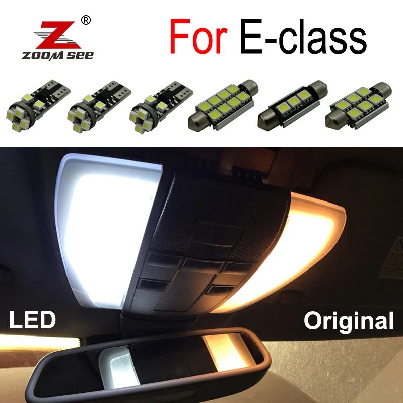 100% White Error Free Led Bulb Interior Dome Map Light Kit For Mercedes ...