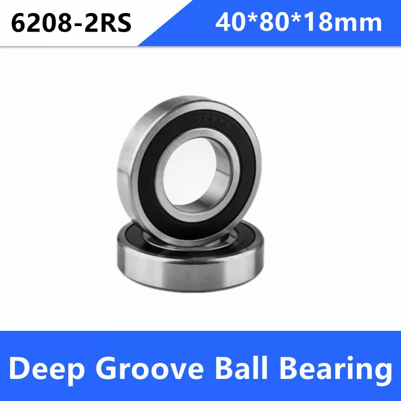 10 pçs/lote 6208RS 6208 2RS 6208 2RS 40*80*18mm Deep Groove Ball ...