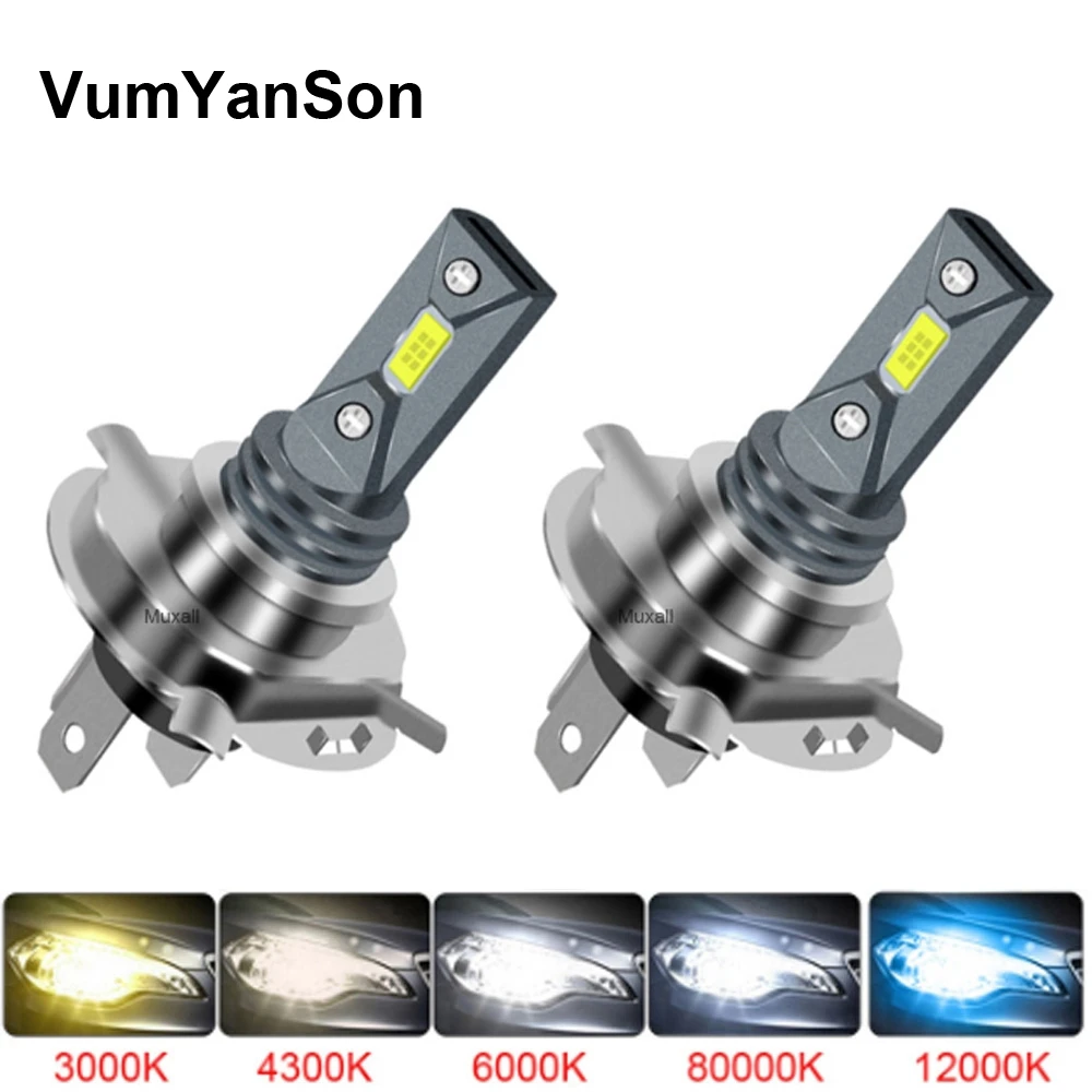 2Pcs Car Lights H4 LED H7 16000LM H11 LED Lamp For Car Headlight Bulbs ...