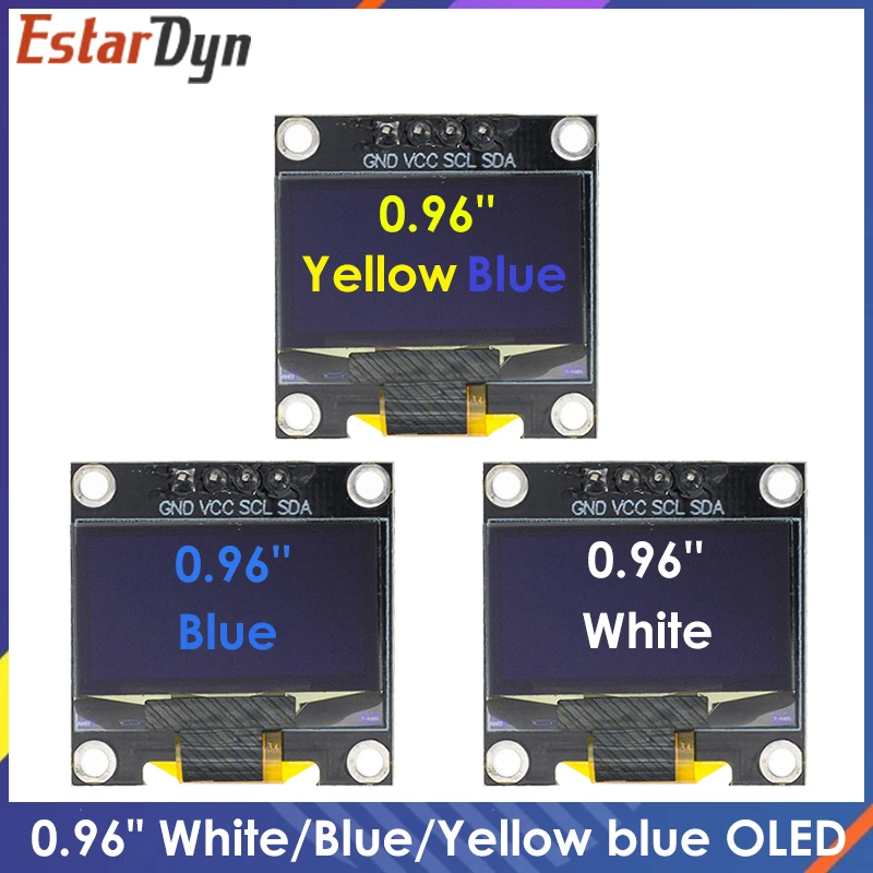 0.96 inch IIC SPI Serial 7/4Pin White/Blue/Yellow Blue/Yellow OLED ...