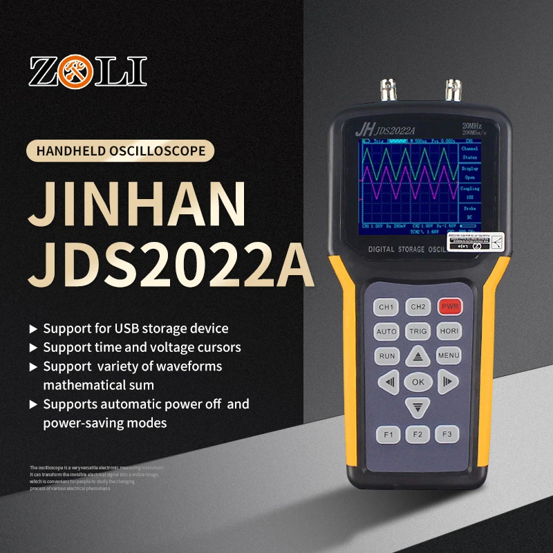 Handheld Oscilloscope 2 Channels 20mhz Oscilloscope Bandwidth Mini ...