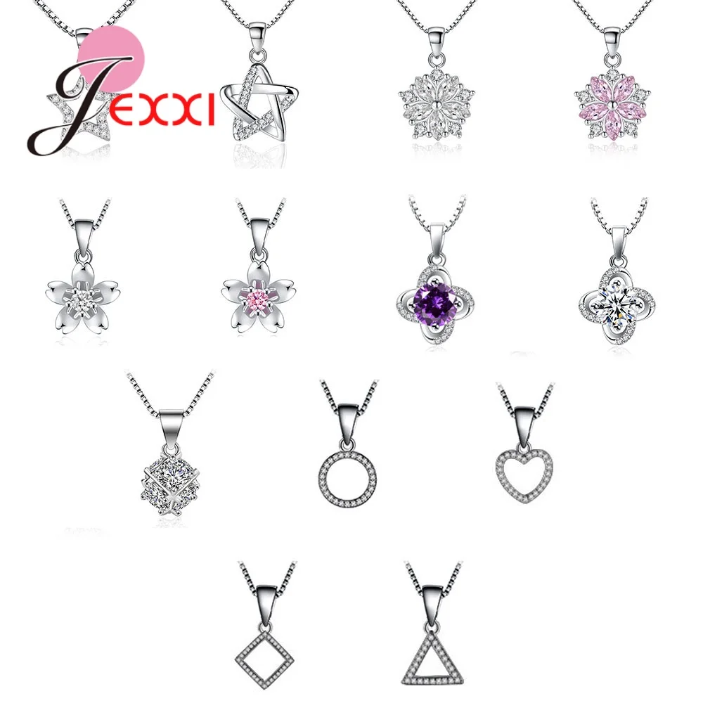 13 diseños de joyería de plata de ley 925 para mujer, collares para ...
