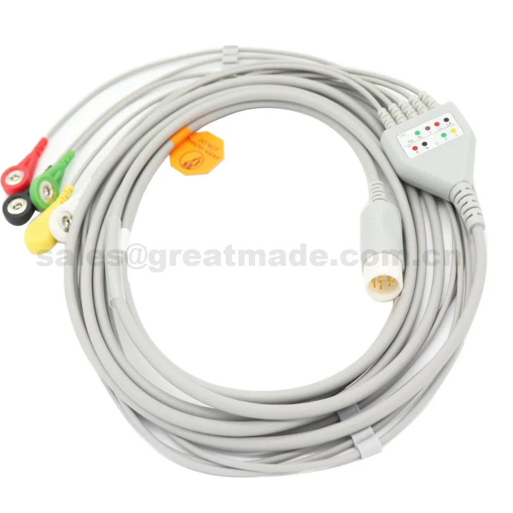 Compatible-with-PHILIPS-HP-ECG-Machine-One-piece-ECG-cable-and ...